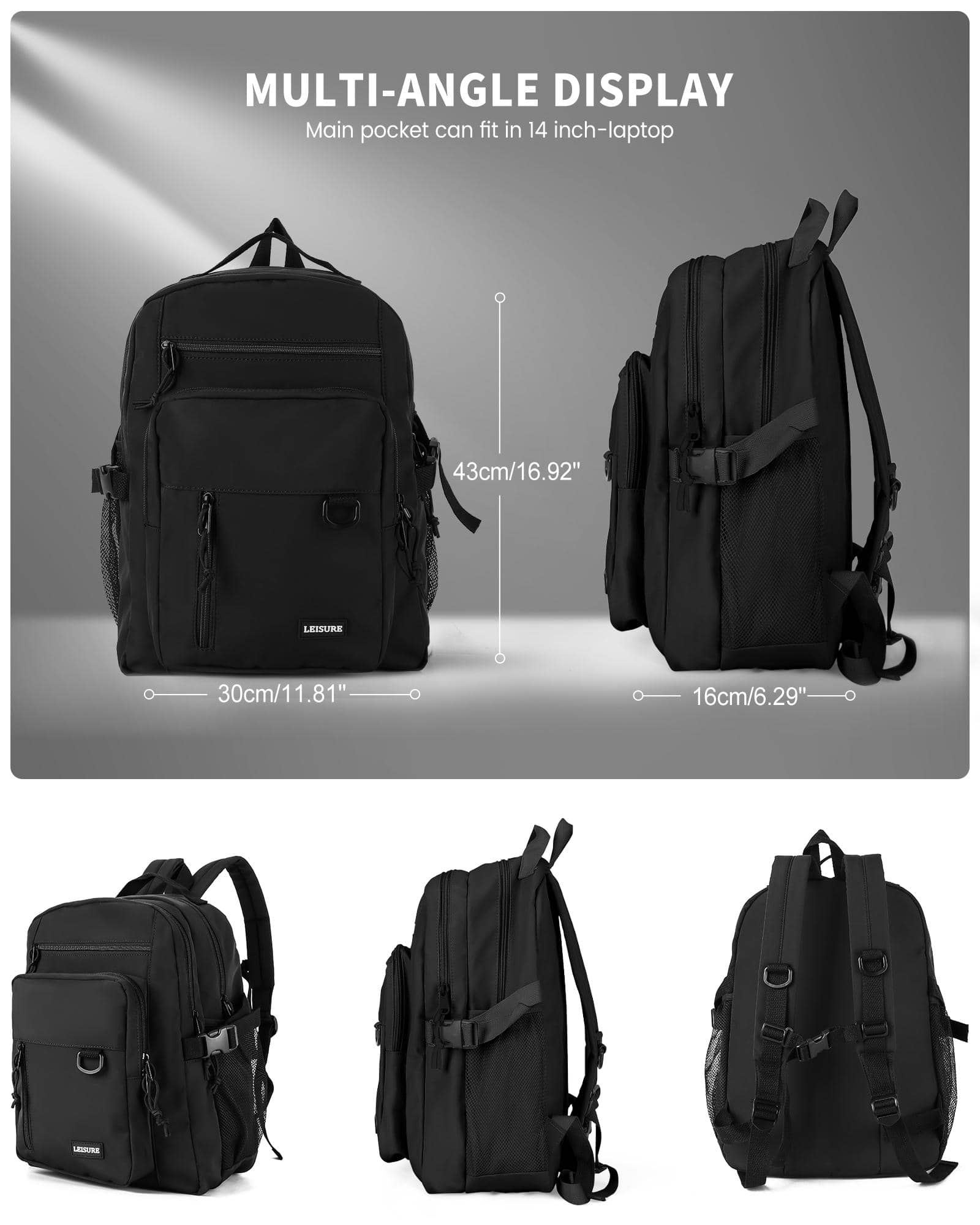 Multi-Pocket High Capacity Backpack For Middle School Students ...