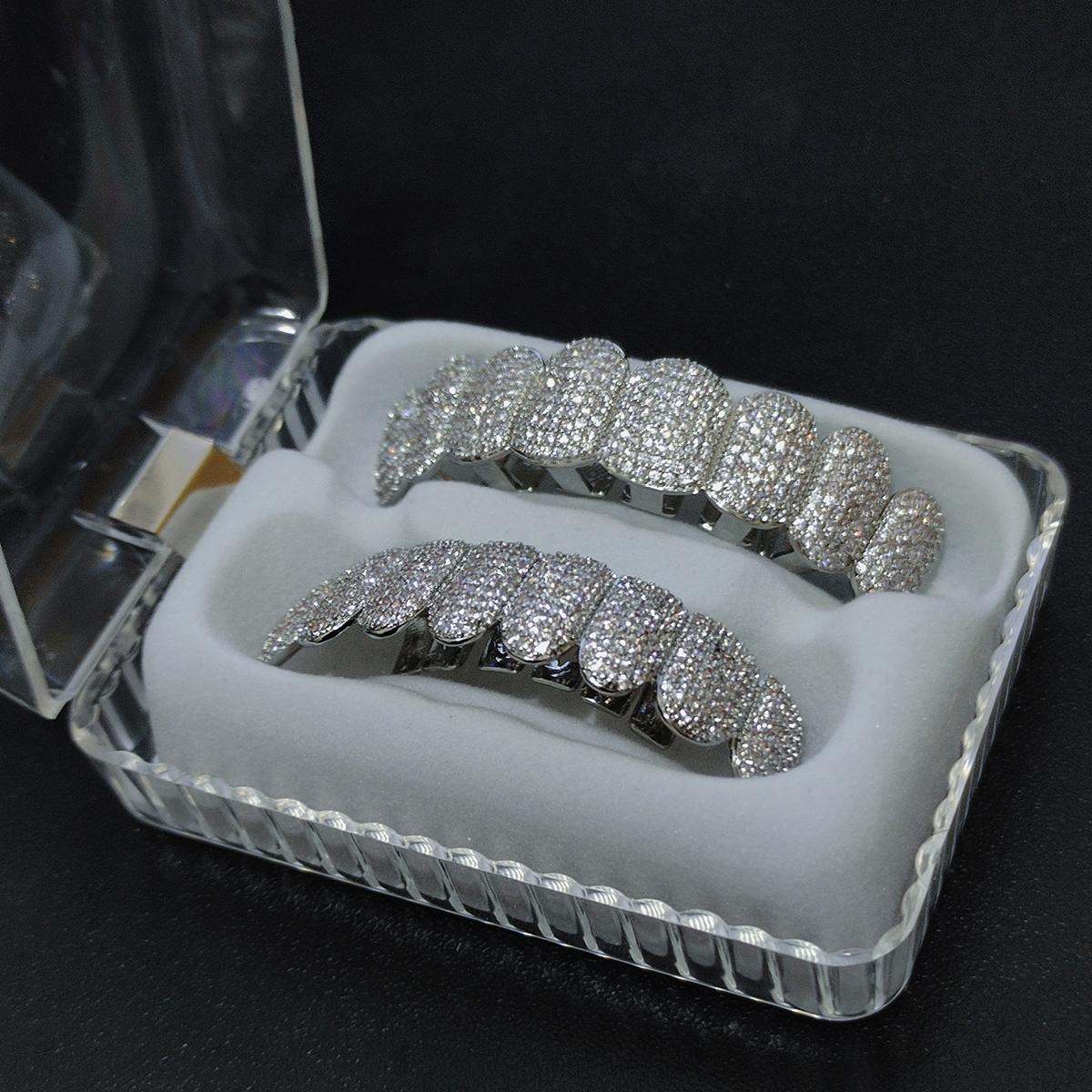 Fully Beaded Silver Teeth Grillz Accessory Suitable For Parties | SHEIN EUR