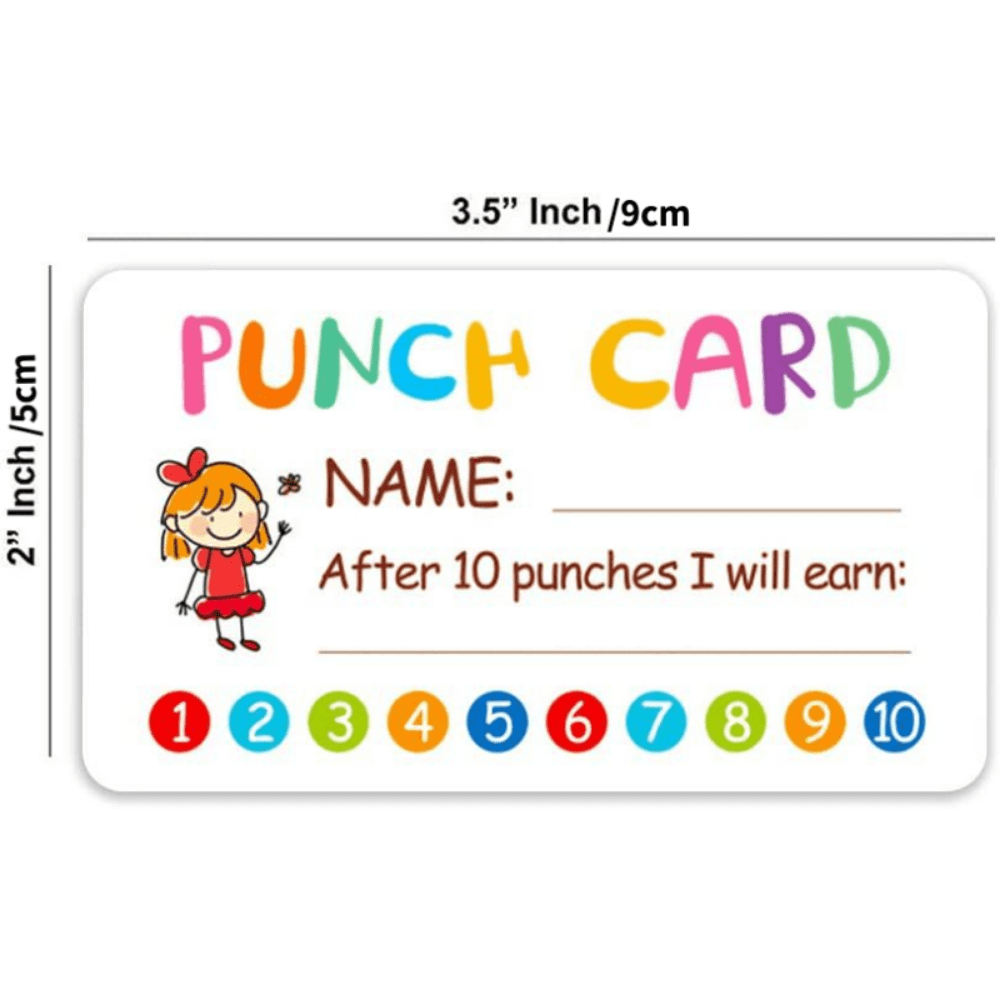 100Pcs Punch Cards With Hole Puncher My Reward Cards for Classroom ...