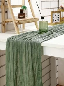 1pc Plain Table Runner, Simple Polyester Kitchen Table Runner For Table ...