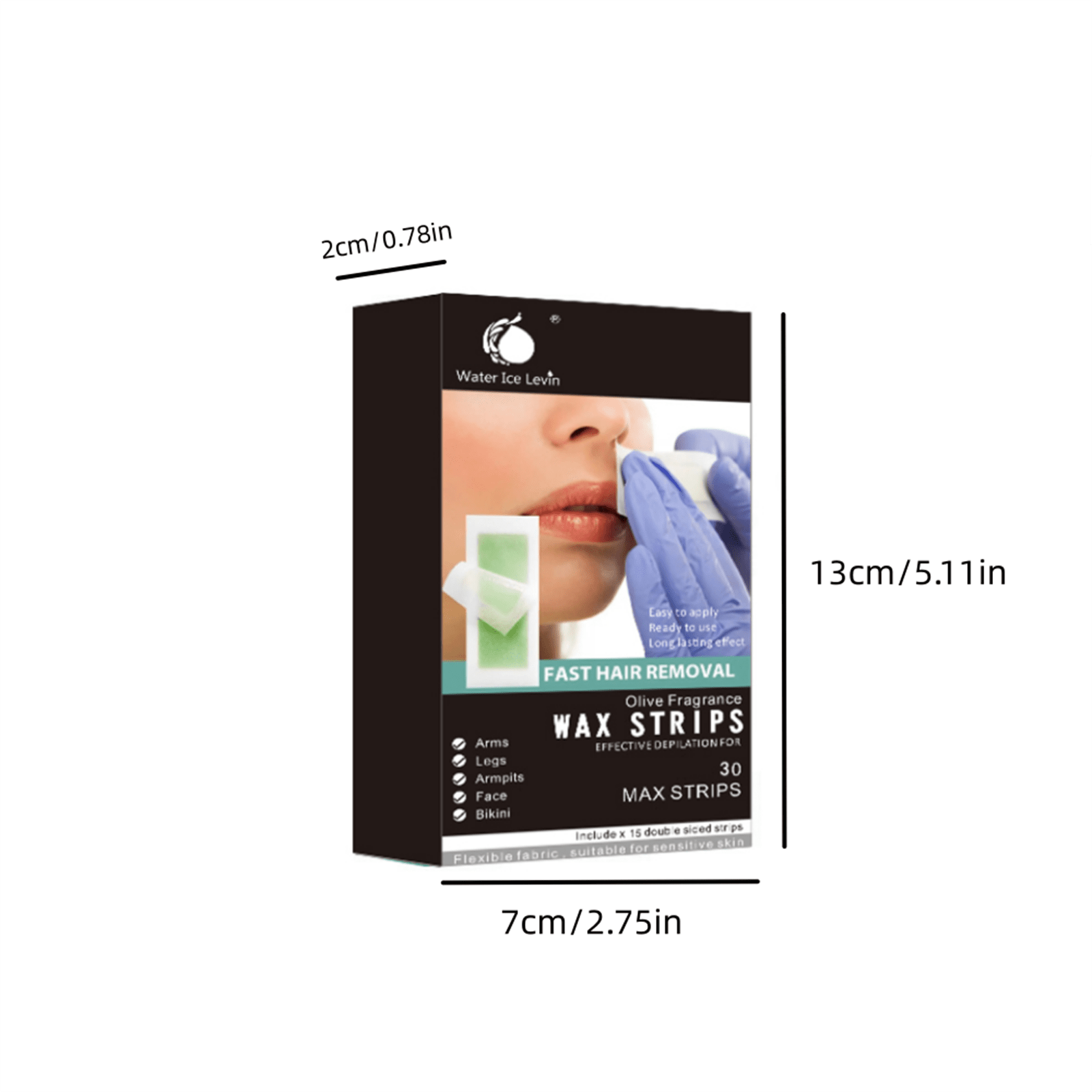 40 pieces of hair removal wax strips, beard, lip hair, facial warmth ...