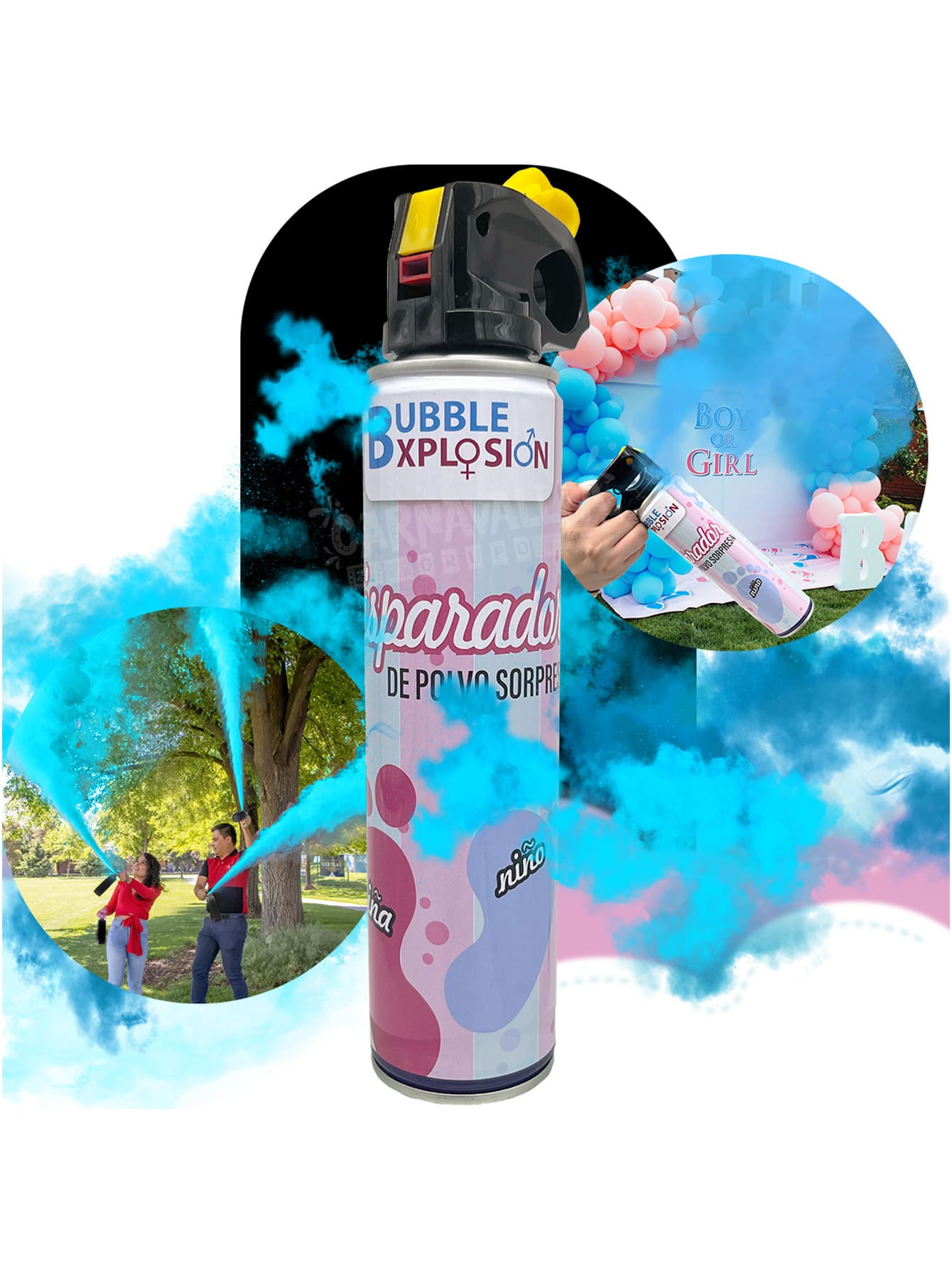 Spray tipo Extintor Disparador de Polvo para Revelación de Género Gran ...