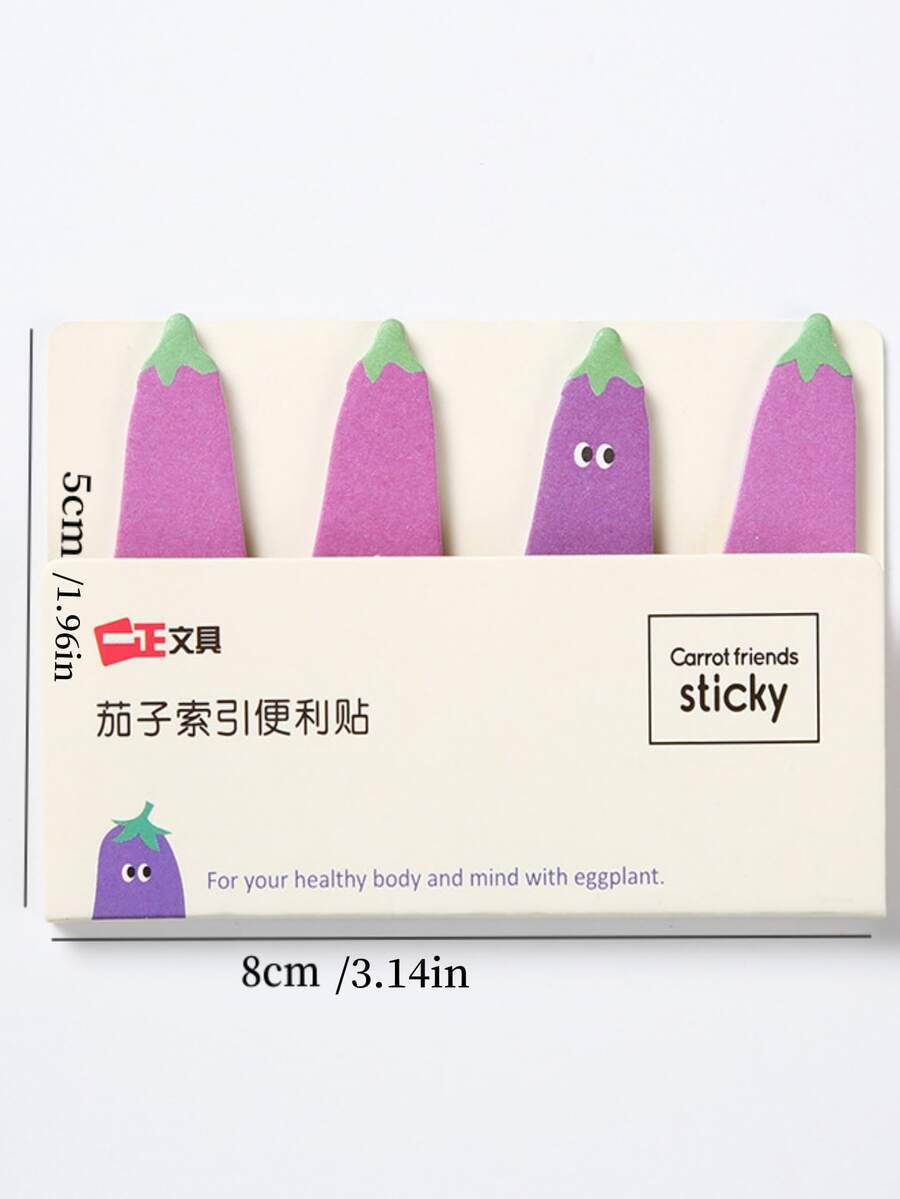 4 Books Vegetable & Fruit Colorful Index Sticky Notes, Cute Cartoon ...