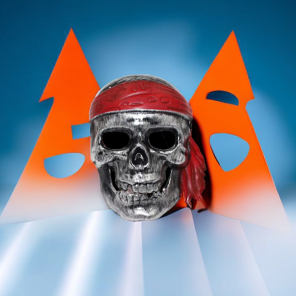 1pc Silver Halloween Pirate Skull Mask, Funny & Scary Masquerade Party ...