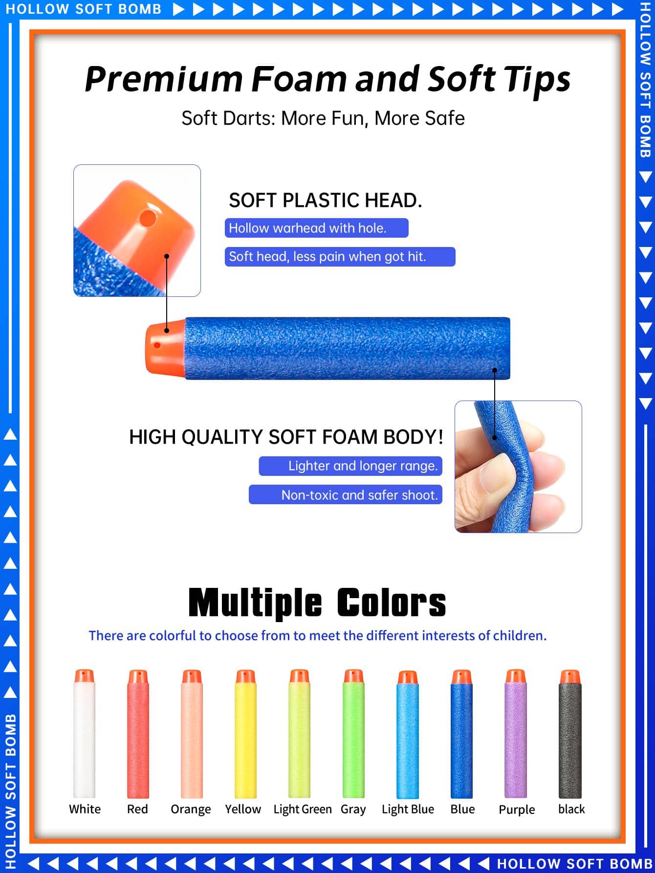 100-dart Bullets Refill Pack In Multi-colors For Nerf N-strike Elite 2. ...
