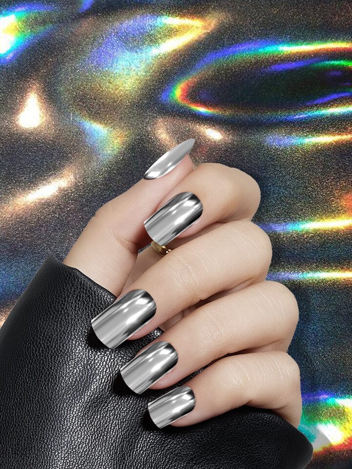 Metallic Mirror Silver Nail Polish
