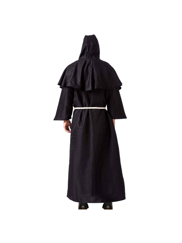 Adult Medieval Hooded Monk Cloak Renaissance Priest Robe Halloween ...
