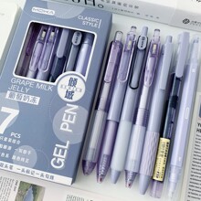 7pcs/set Push Button Retractable Gel Pen With St Tip, Multipurpose ...