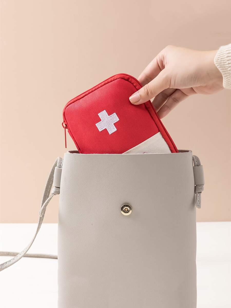 1pc Portable Medicine Bag Cloth First Aid Kit For Home Health Emergency ...