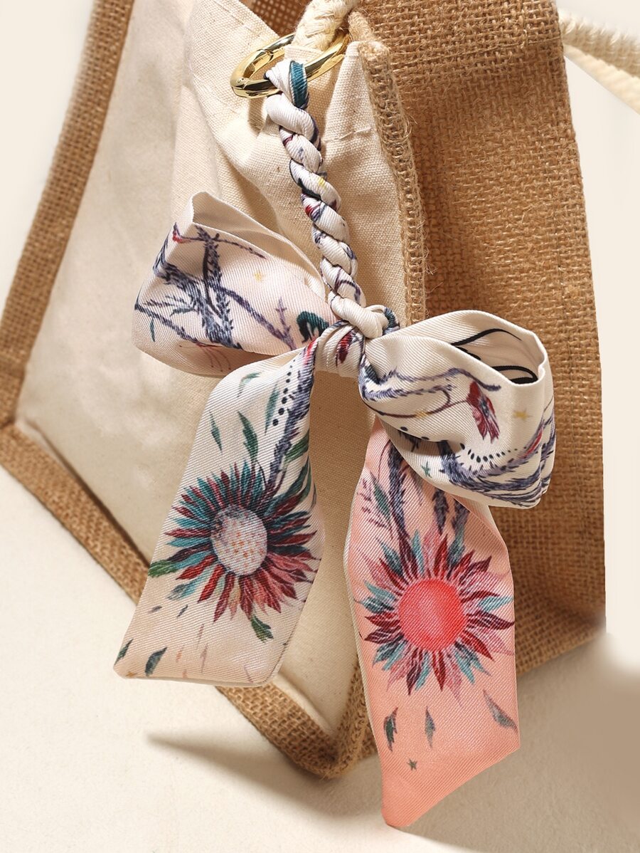 1pc Fashionable & Elegant Silk Scarf Bowknot Keychain | SHEIN USA