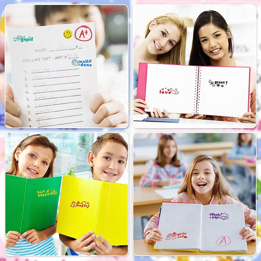 8pcs Teacher Stamp Set For Classroom Self-inking Personalized Fun ...