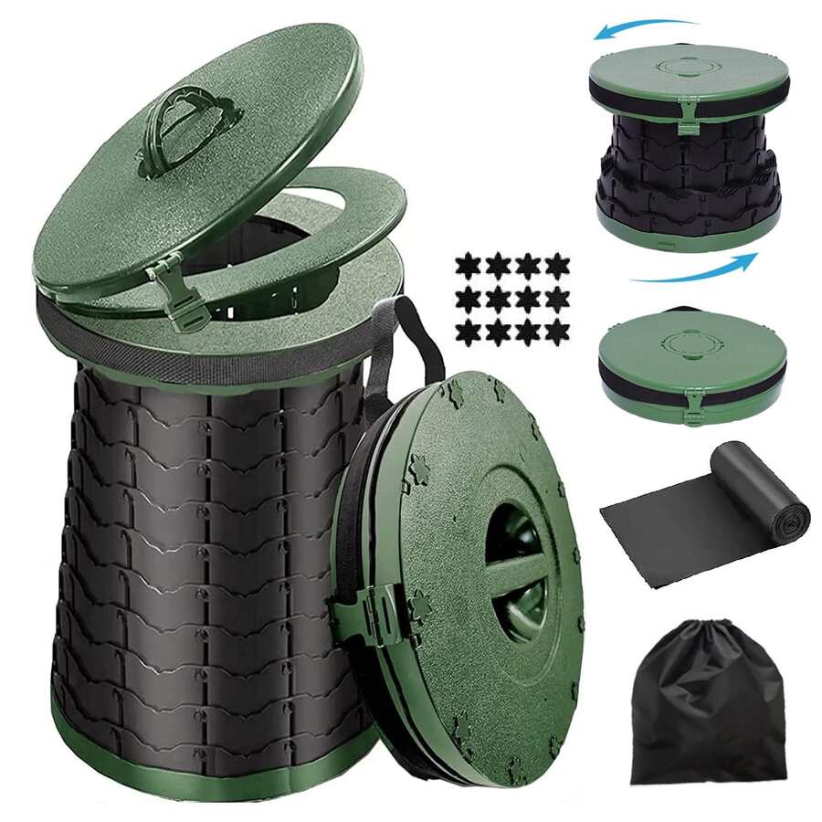 Upgrade XXL Retractable Portable Toilet for Camping, 19.7" Height ...