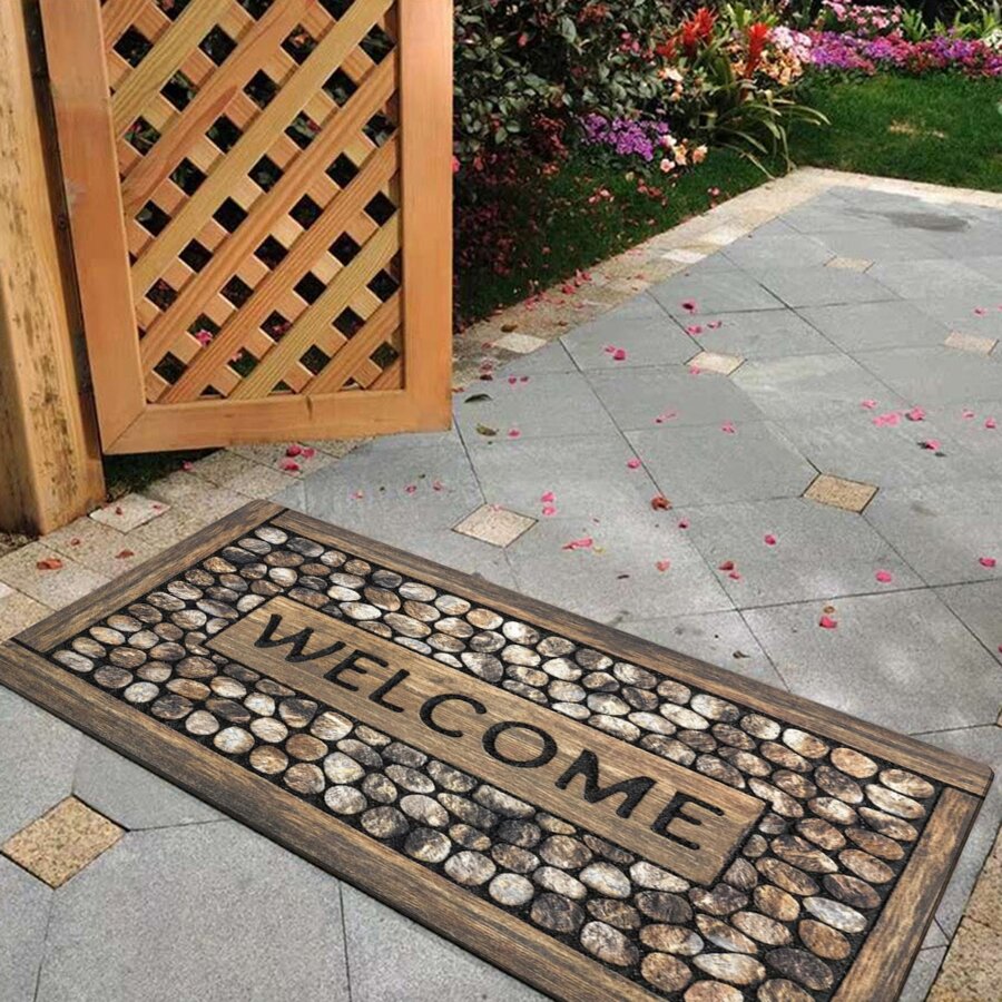 1pc Modern Style Decorative Thickened Carpet Doormat With Faux Stone ...