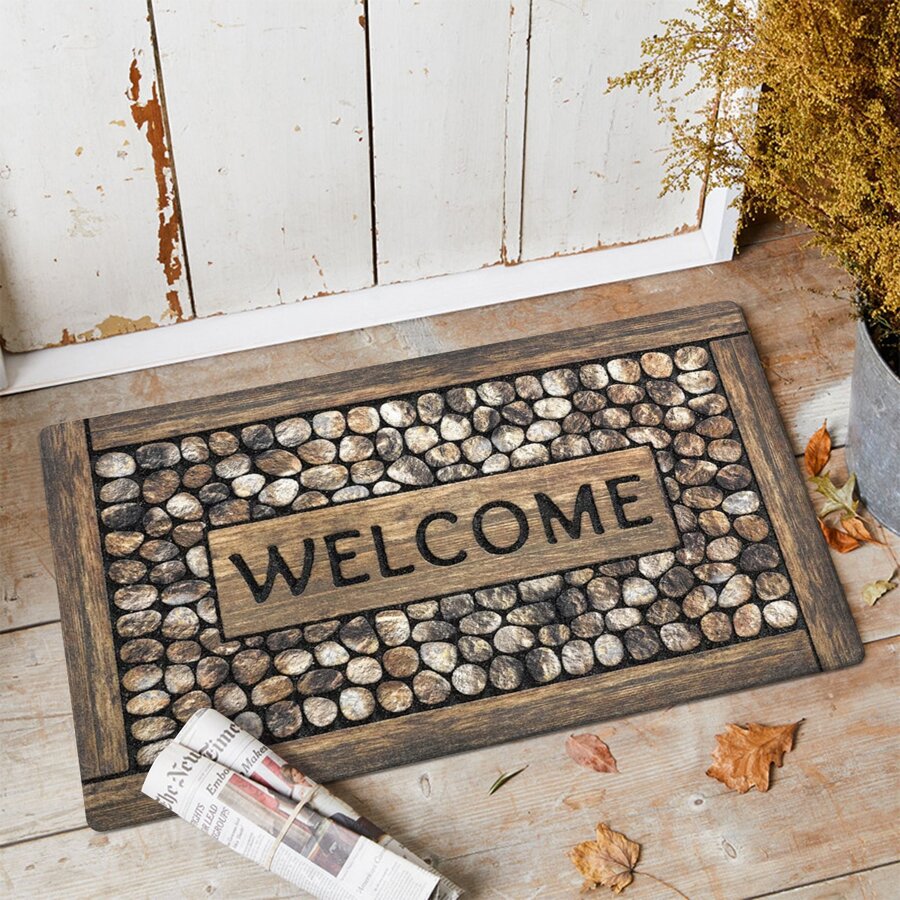 1pc Modern Style Decorative Thickened Carpet Doormat With Faux Stone ...
