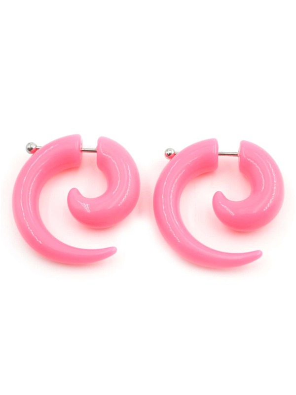 2 Pieces Pink Color Acrylic Cheater Fake Spiral Ear Taper Stretcher ...
