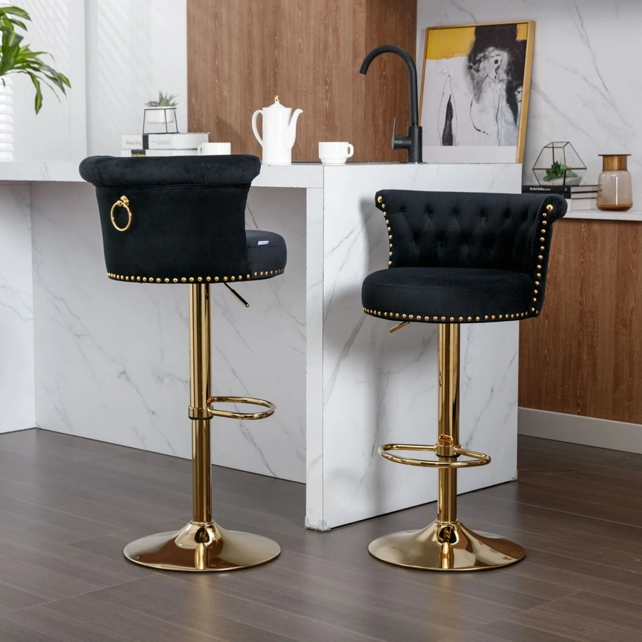 HOMEFUN Swivel Bar Stools Set Of 2 Adjustable Counter Height Chairs ...