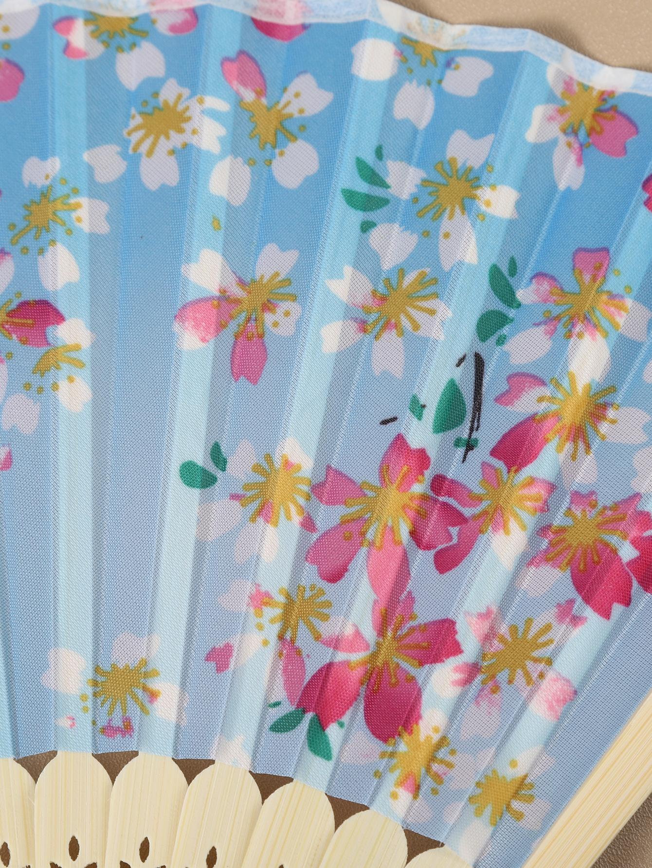 1pc Summer Portable Ancient Style Lady Folding Fan With Chinese Print ...