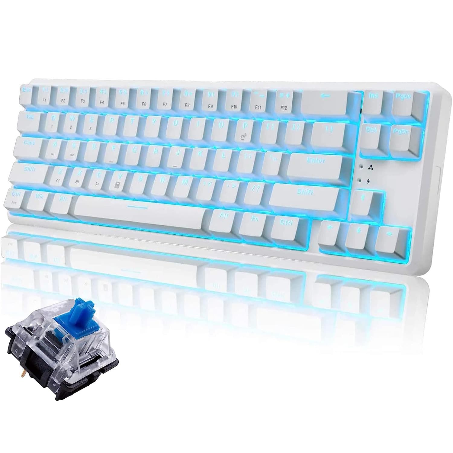 Wireless 60% Mechanical Gaming Keyboard,Ultra-Compact Blue Backlit ...