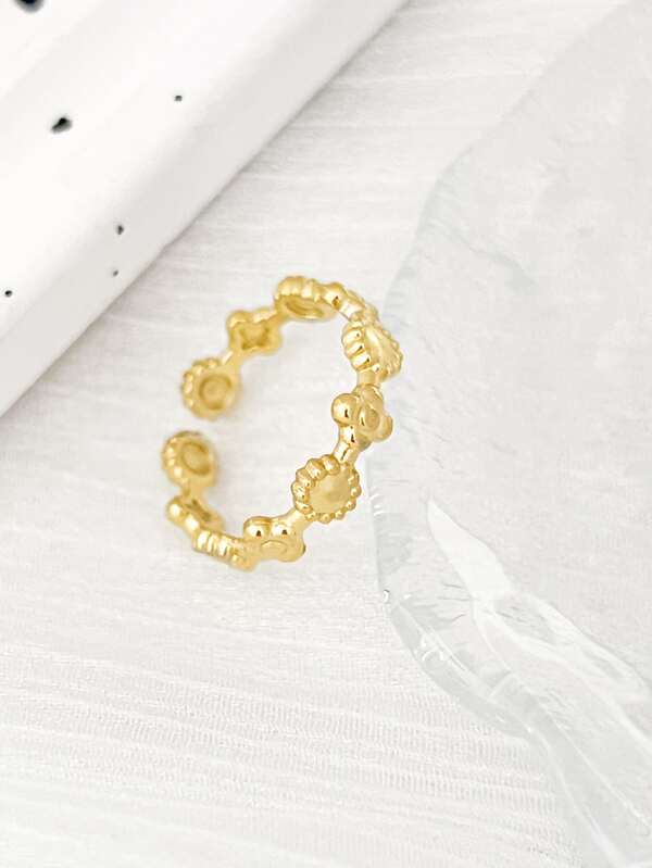 Geometric Round Dot Open Ring | SHEIN USA