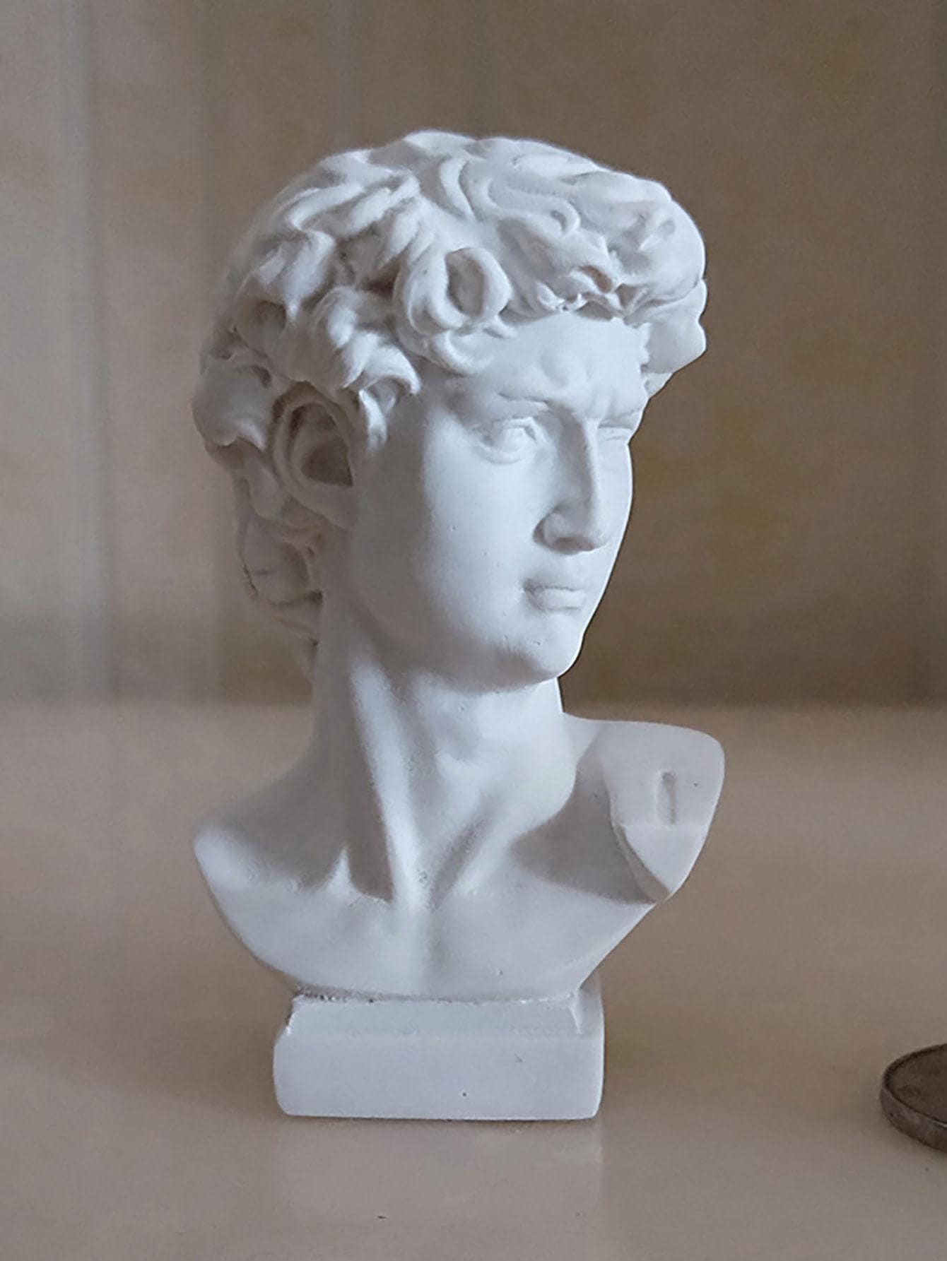 1pc Resin David Bust Statue, European Style Sculpture Ornament For ...