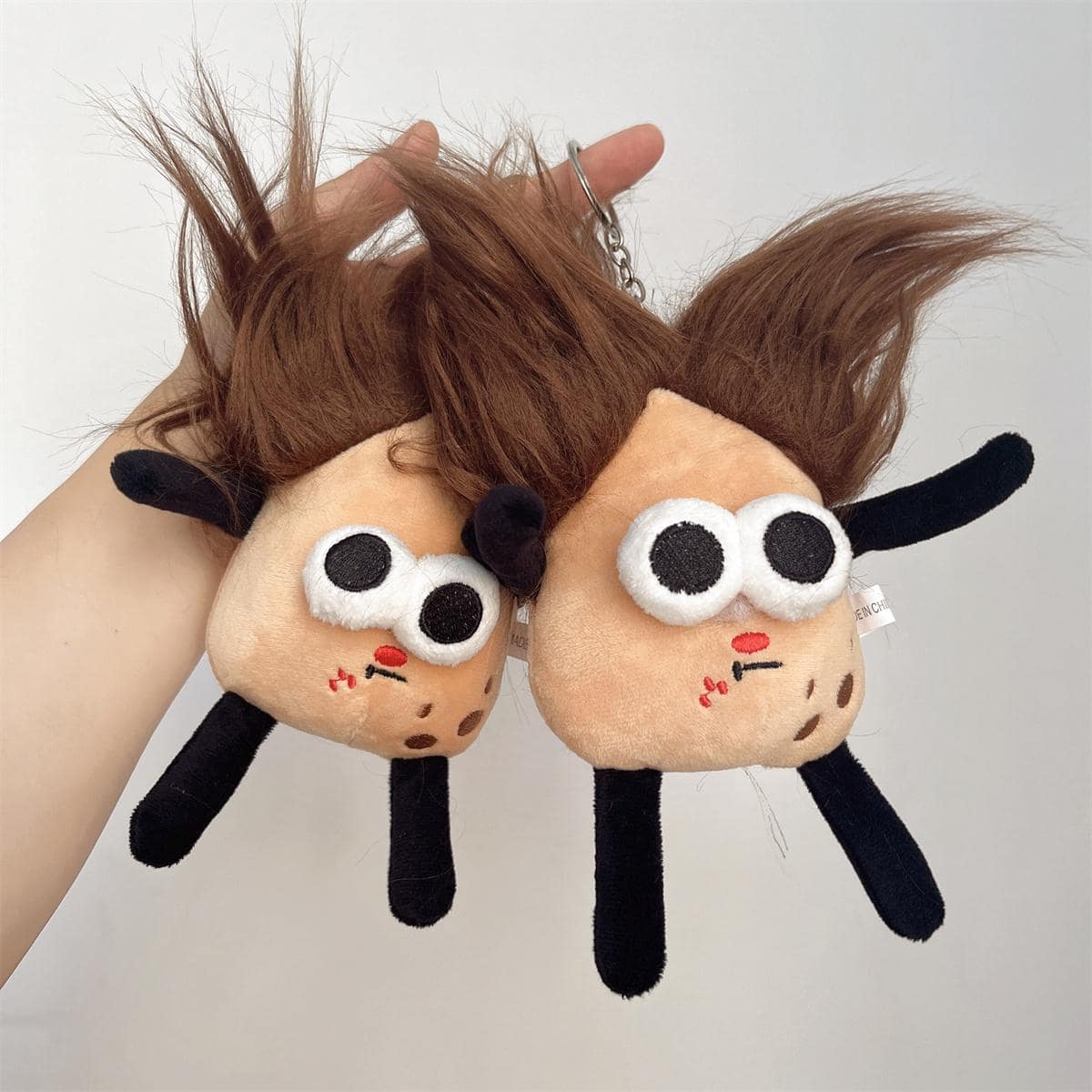 1pc Creative Fuzzy Potato Doll Plush Toy Car Keychain Bag Hanging ...