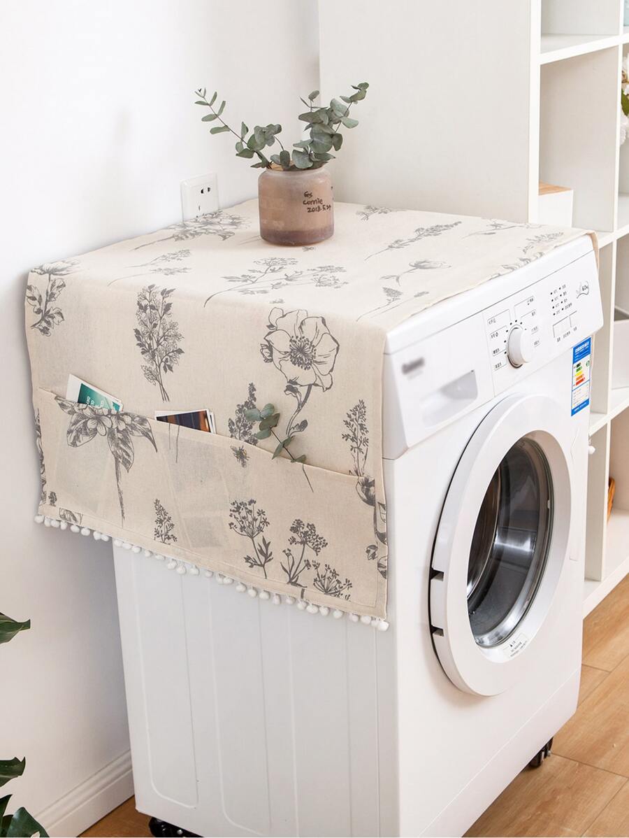 Fridge Dust Cover with Side Storage Pockets Multi-Purpose Washing ...