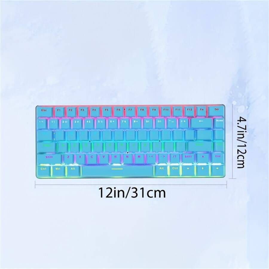 AJAZZ AJAZZ Wired Mechanical Keyboard, Key Separation Design, 82 Keys, Blue Switch, Mixed Colors ...