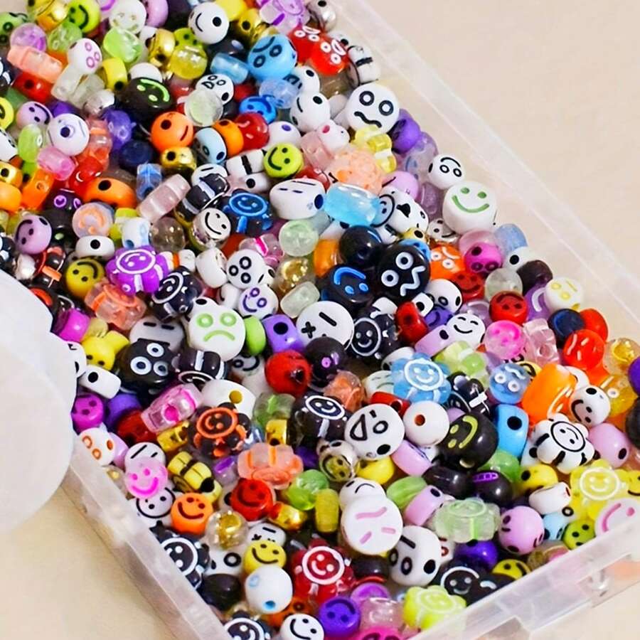 1pack random cute expression round diy bead | SHEIN USA