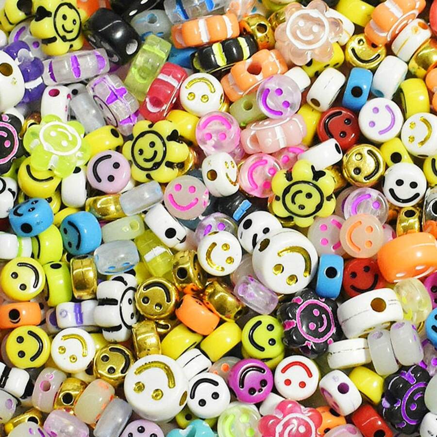 1pack random cute expression round diy bead | SHEIN USA