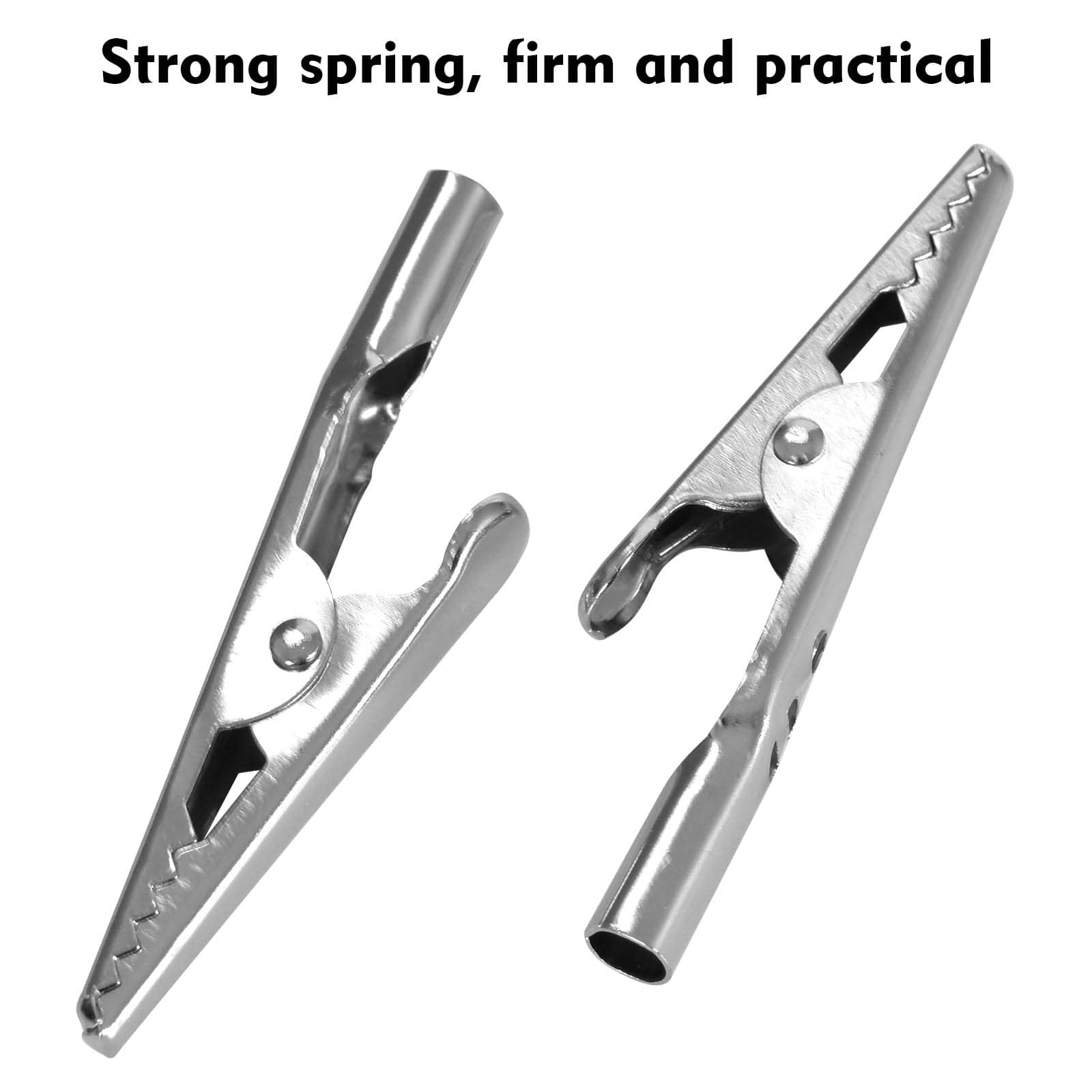 Pack of 60 Alligator Clips, 50 mm Metal Crocodile Clips, Grip Clamps ...