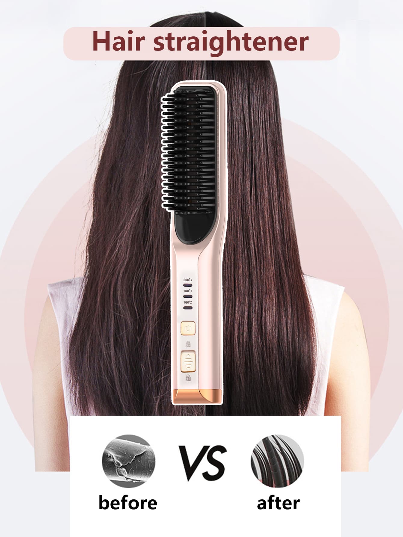 Ionic Hair Straightening Comb, Multiple Functions For Both Straight And Curly Hair Without ...
