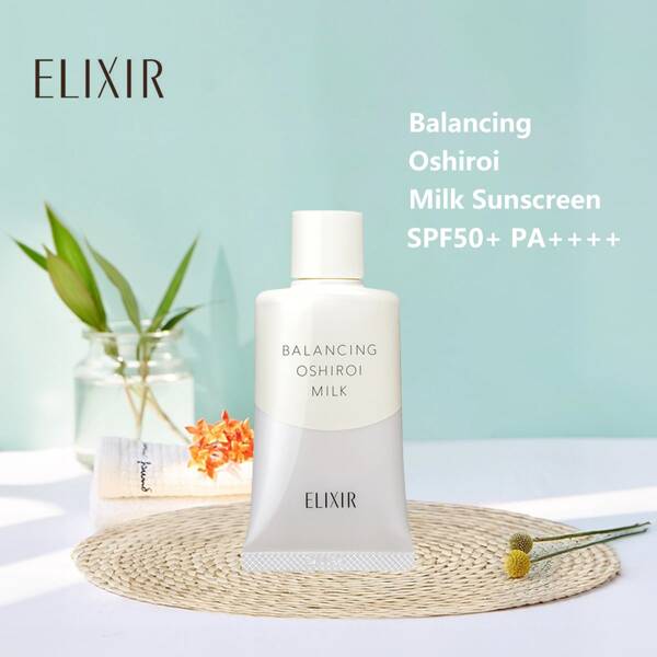 ELIXIR Balancing Oshiroi Milk Sunscreen SPF50+ PA++++ ,Daily Moisturizing and Pore-Minimizing ...