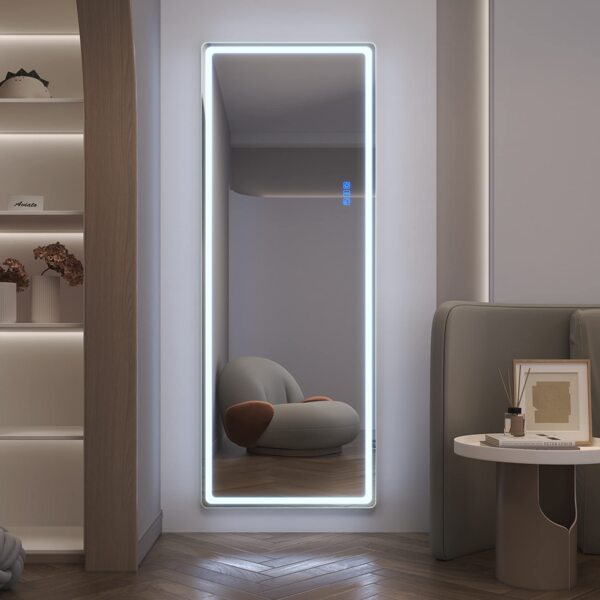 RGB LED Mirror, Full-Length Mirror with Lights, 63"×22" Floor Mirror ...