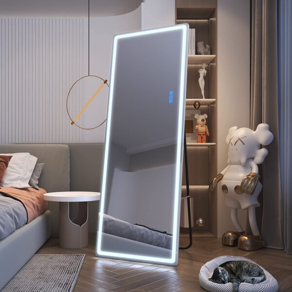 RGB LED Mirror, Full-Length Mirror with Lights, 63"×22" Floor Mirror ...