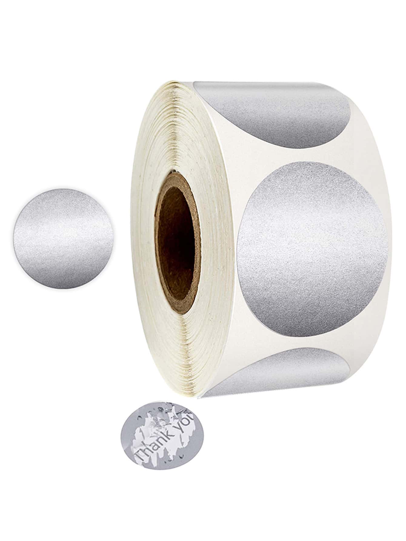 Silver Round Stickers