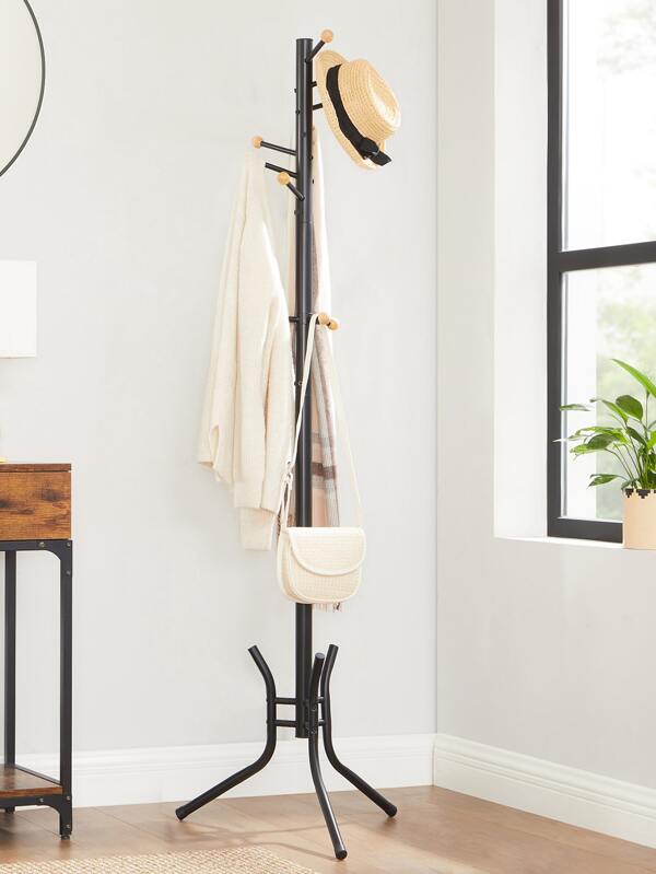 SONGMICS Coat Rack, Freestanding Metal Coat Tree, 11 Hooks With Ball ...