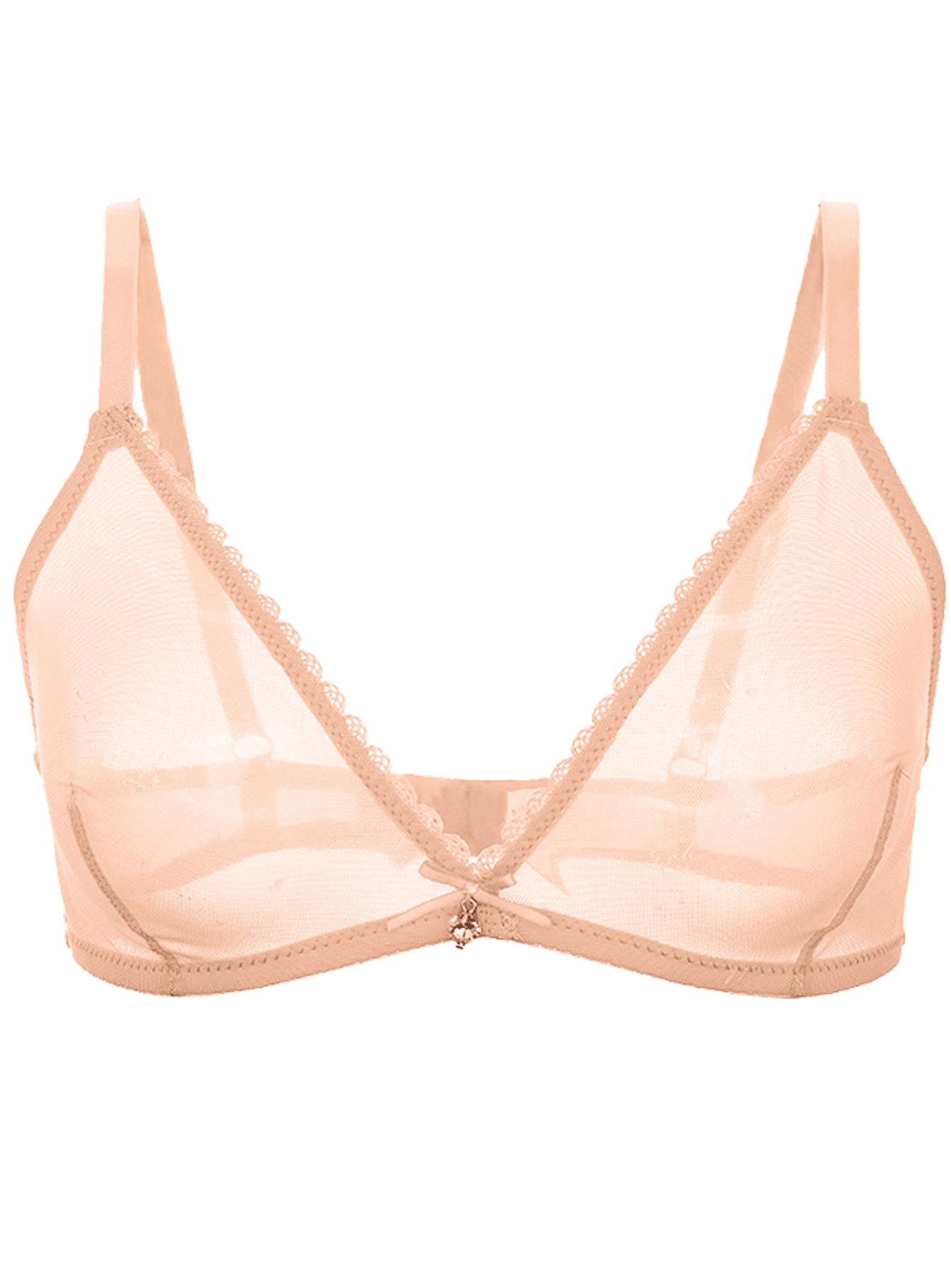 Women's Wireless Perspective Lace Edge Bra | SHEIN USA