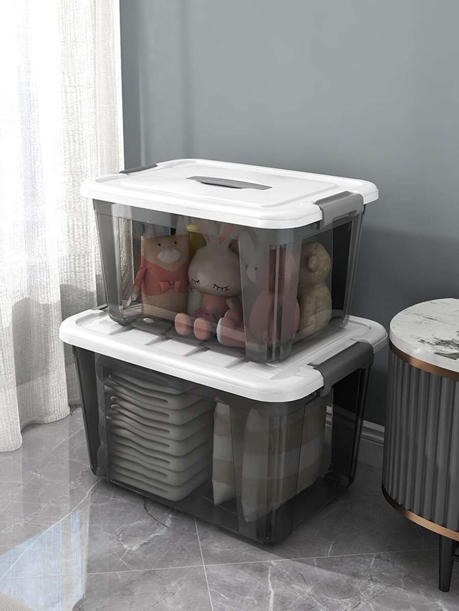 1pc Transparent Storage Box For Household Items, Toys, Clothes Sorting ...