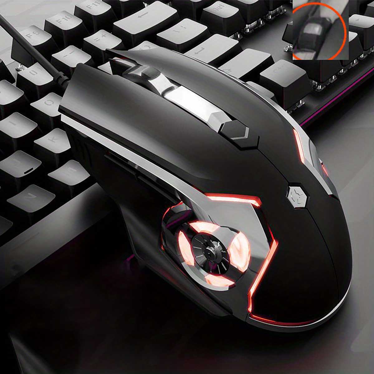 AJAZZ AJ120 blue Wired Mechanical Mouse Office Gaming Gaming Macro ...