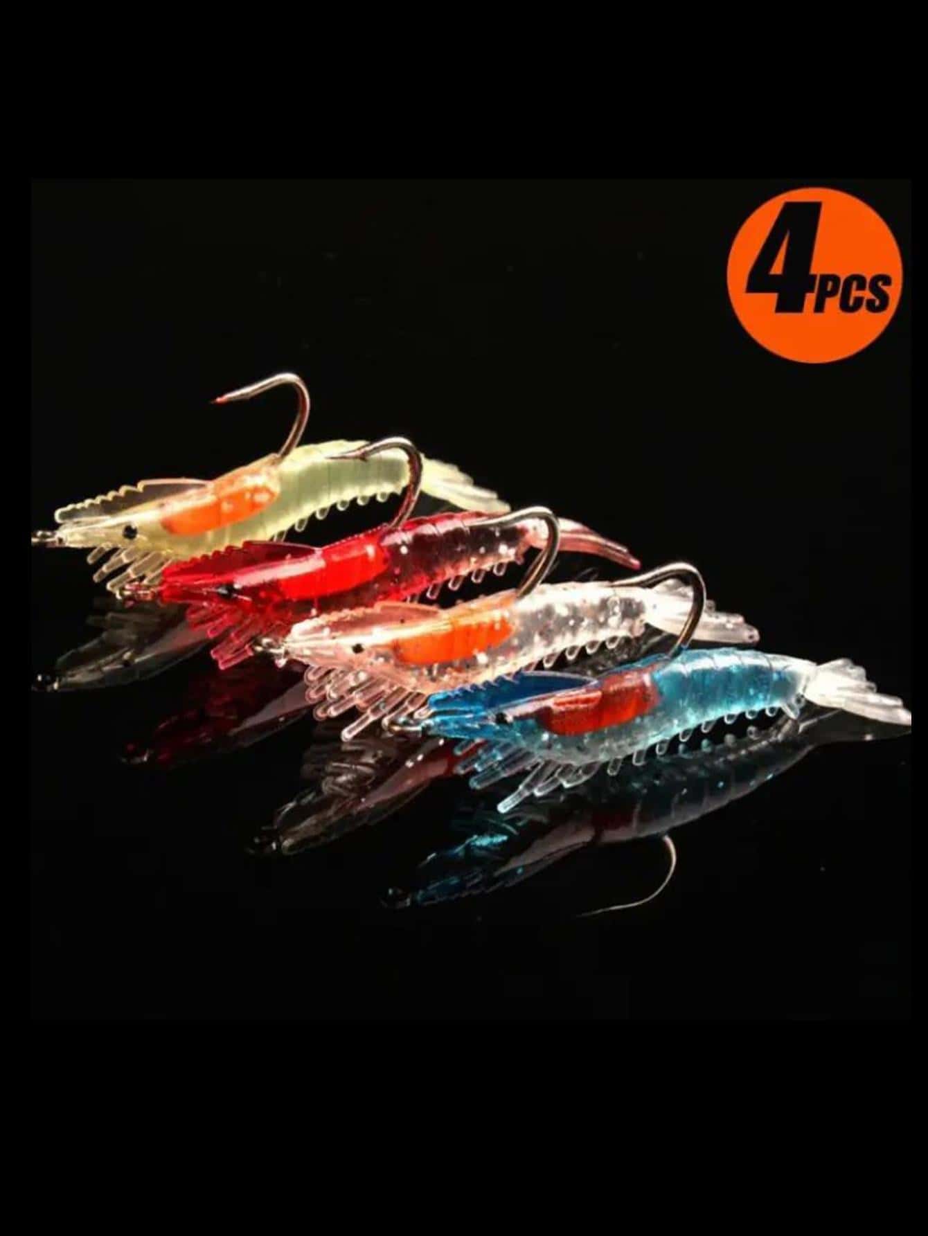 Fishing 4PCS/Set 6cm 3g Luminous Simulation Shrimp Soft Bait Artificial ...