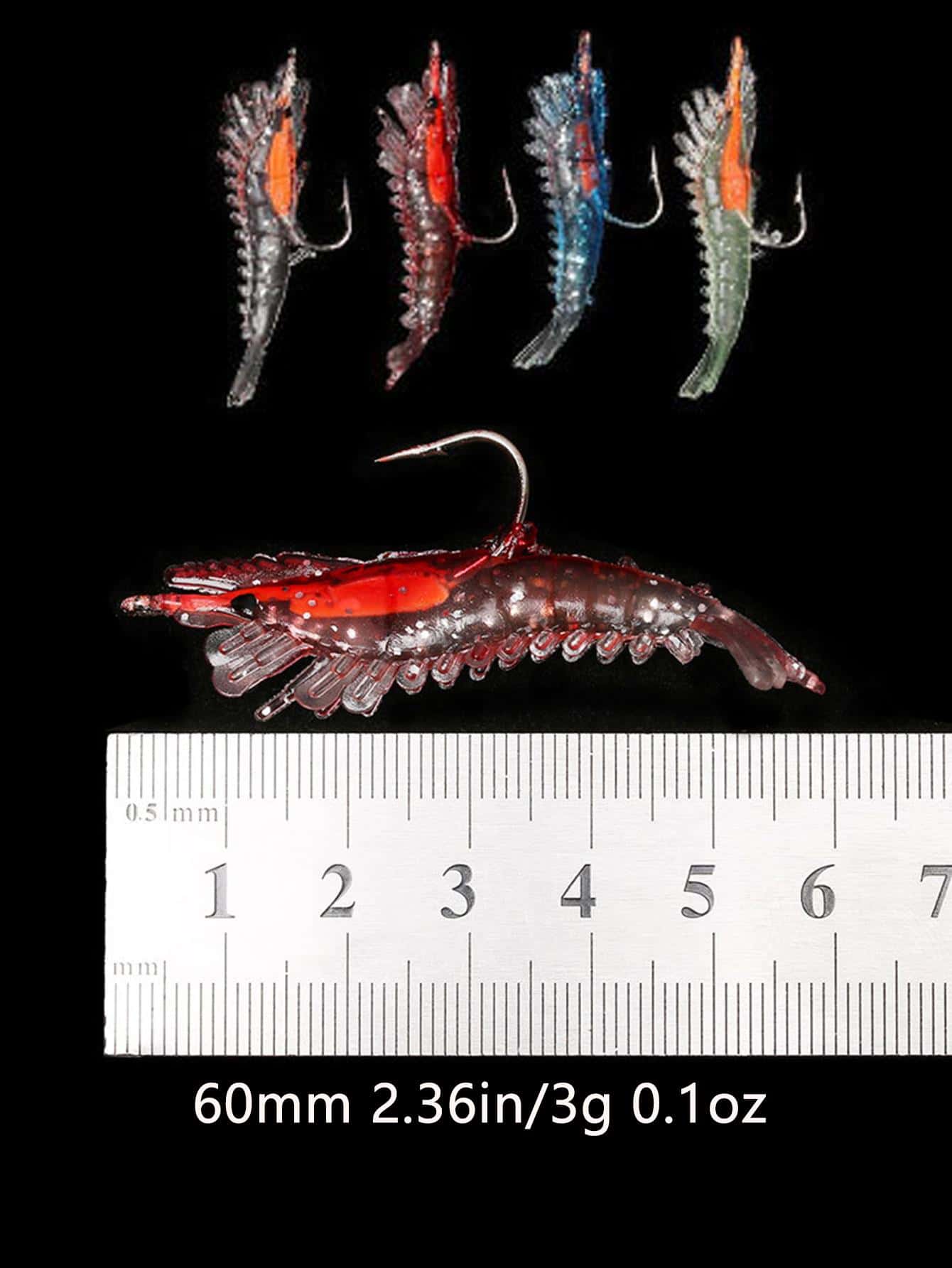 Fishing 4PCS/Set 6cm 3g Luminous Simulation Shrimp Soft Bait Artificial ...