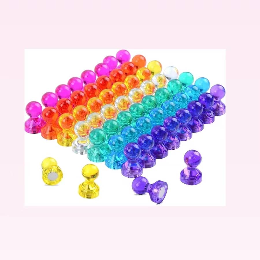 70 assorted color magnetic pins | 7 colors | perfect for whiteboards ...