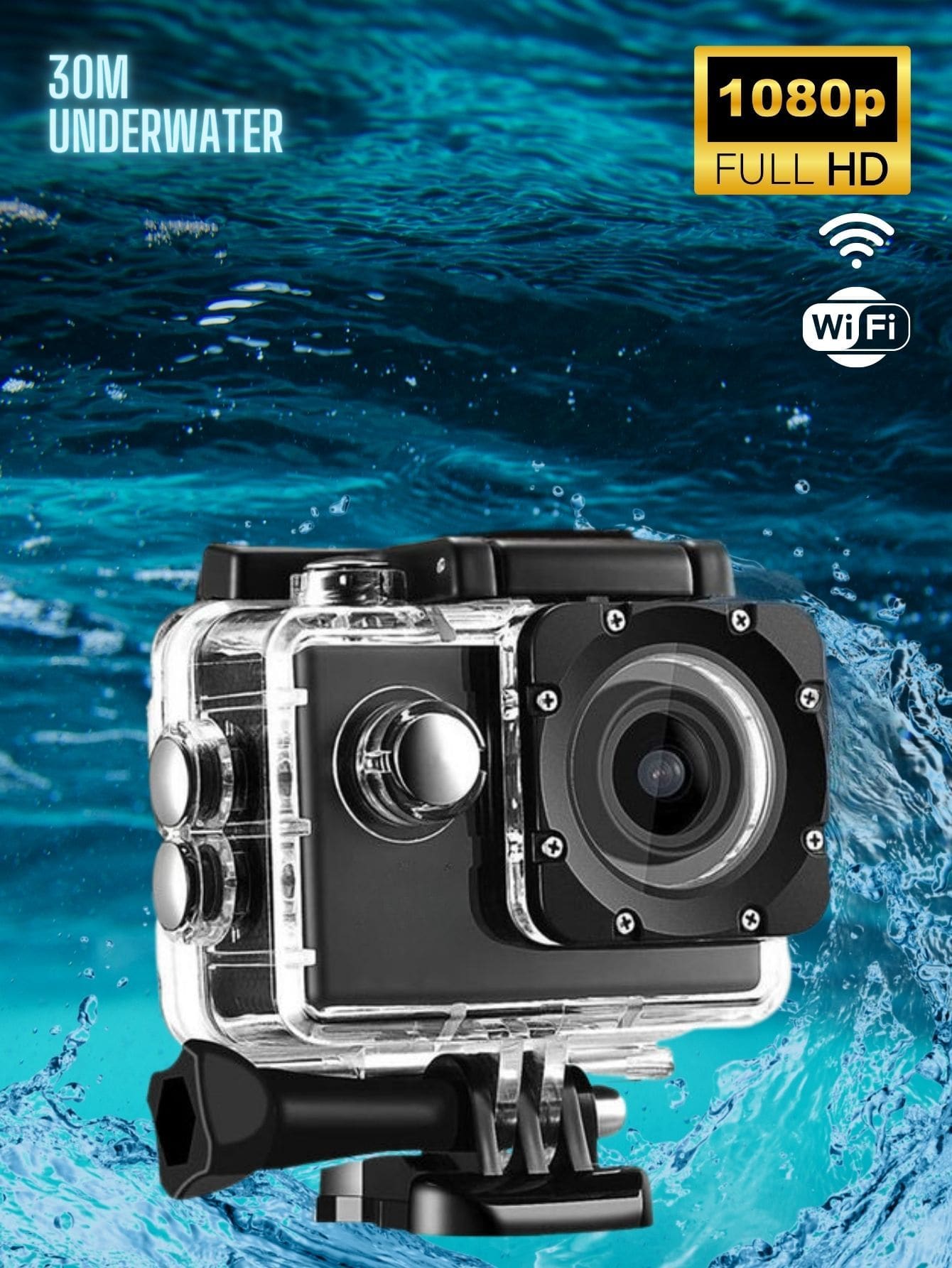 Ultra Câmera Action GO Cam Pro Sports FULL HD 4K 1080p Prova D'Água 4K ...