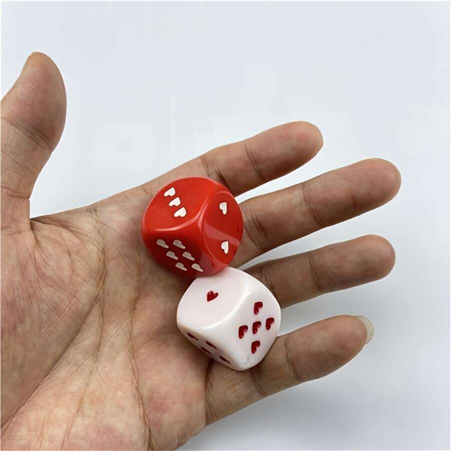 1pc Heart Shaped Dice (25mm) For Desktop Gaming, Toy Prop (25mm),Adult ...