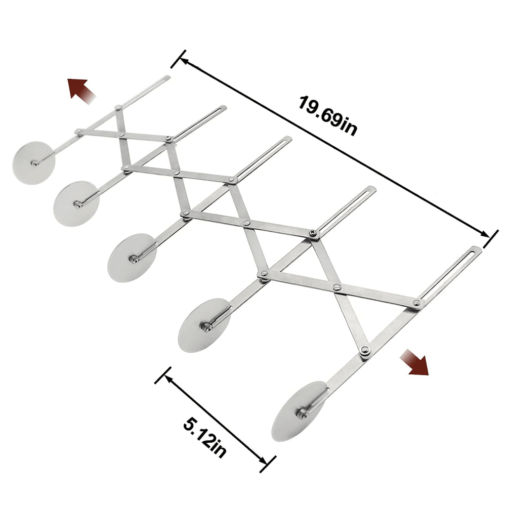 5 Wheel Pastry Cutter Stainless Steel Expandable Pizza Slicer Durable ...
