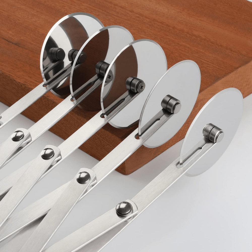 5 Wheel Pastry Cutter Stainless Steel Expandable Pizza Slicer Durable ...