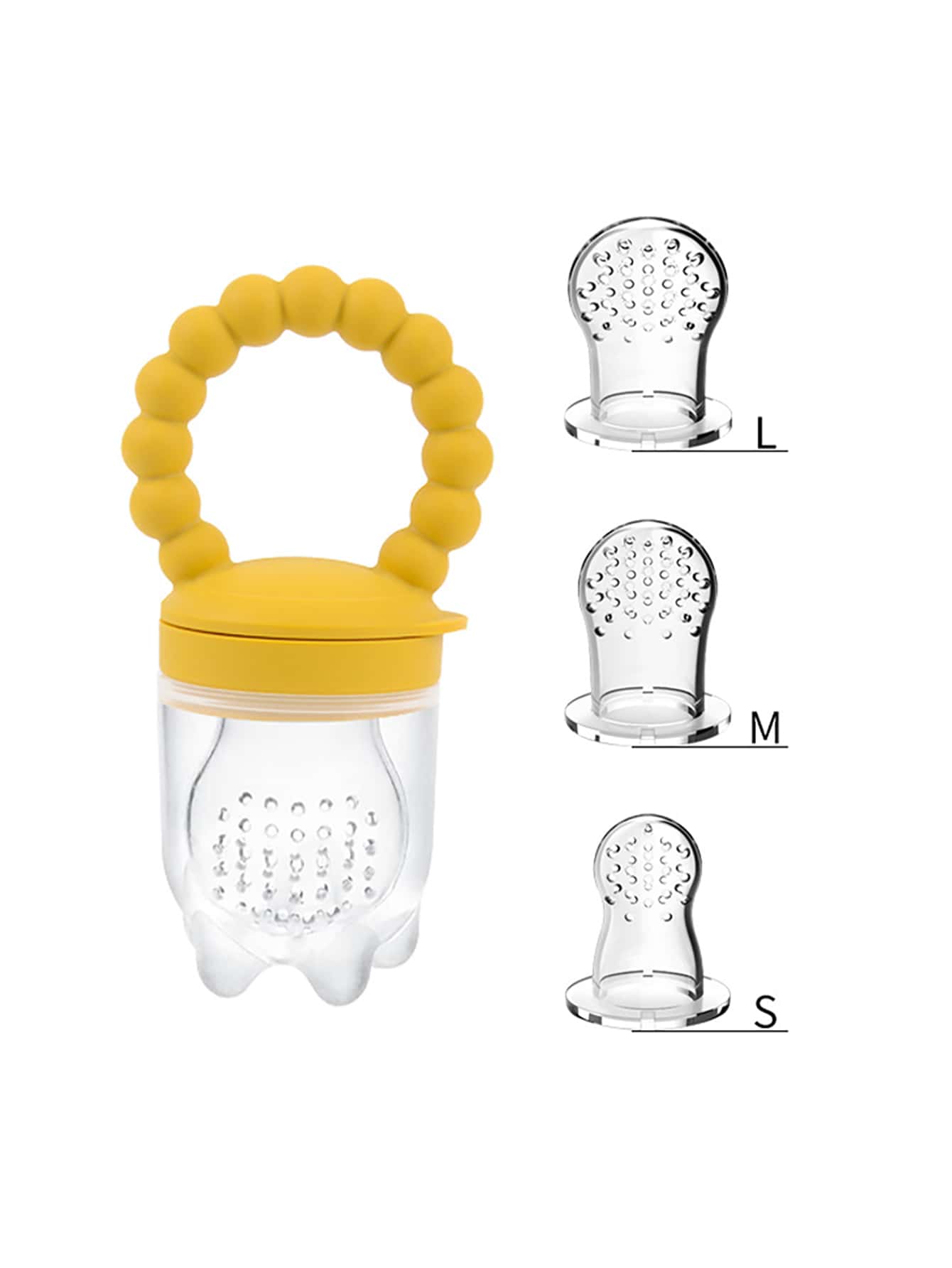 5pcs/Pack 2-In-1 Baby Silicone Teething Toy And Fruit Feeder, Includes ...