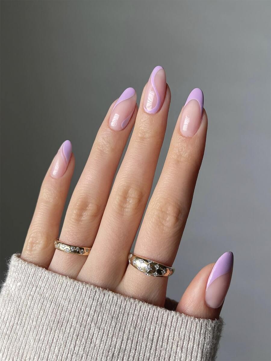 Change Your Nails With This 24pcs/Set Medium-Long Almond Shaped ...