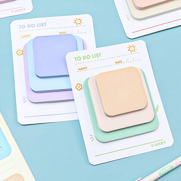 90 Sheets/pack Blue Stackable Memo Pad, Multifunctional Sticky Notes ...