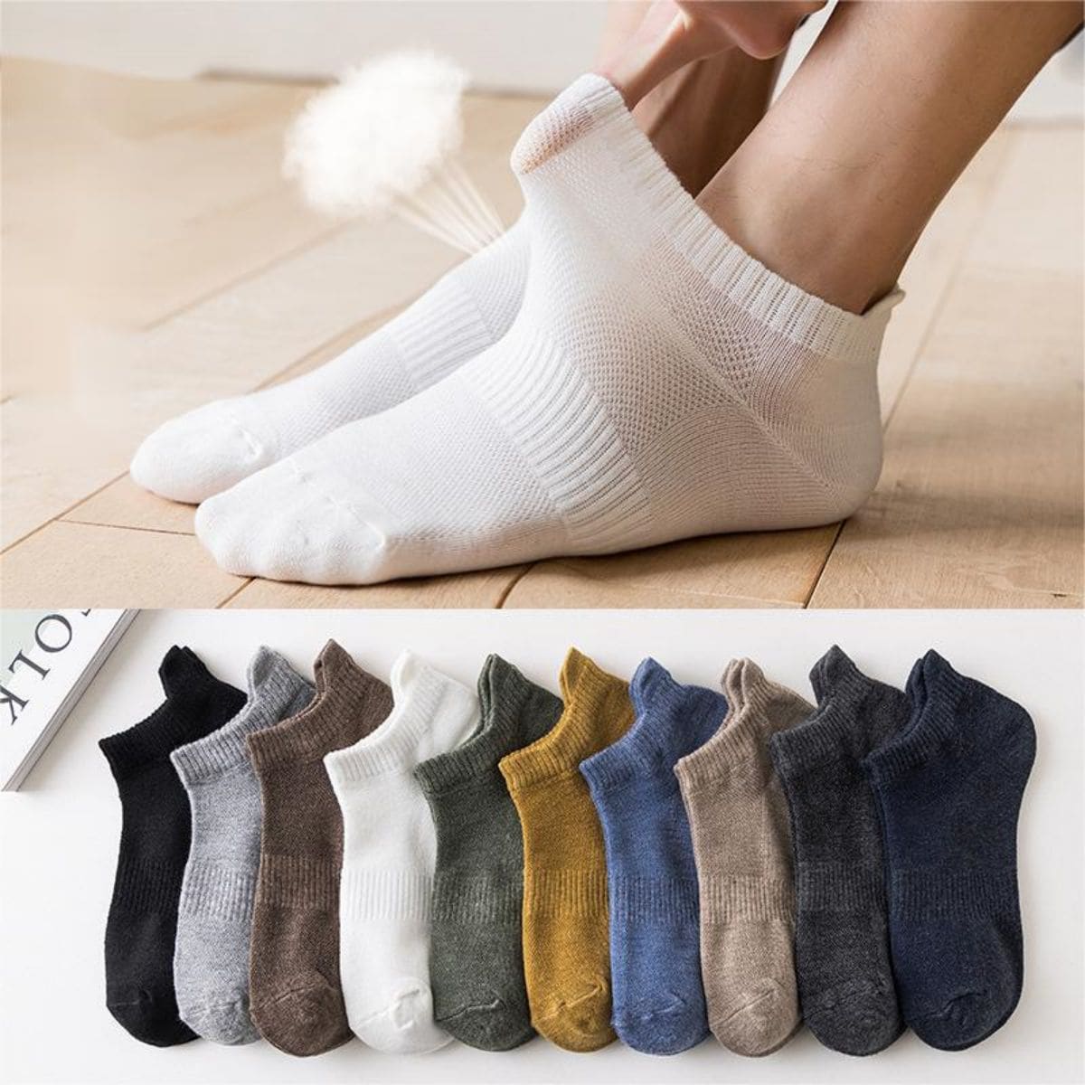 10pairs ankle Compression Socks Comfort Cushion Invisible Short Socks ...